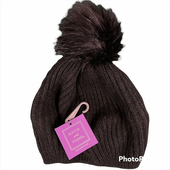 David and Young | Accessories | Nwt David Young Black Winter Toque With ...